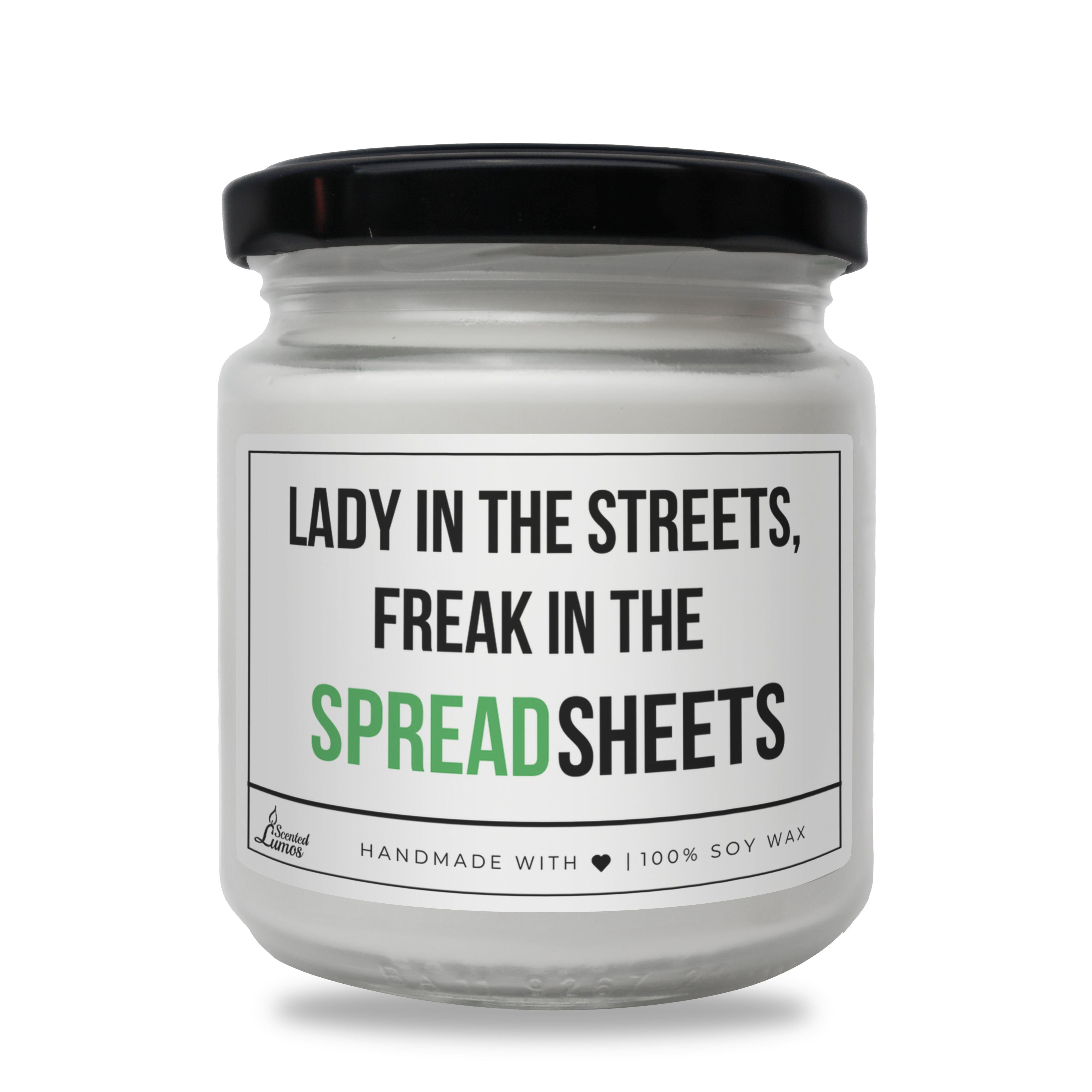 Lady in the streets, freak in the Spreadsheets Scented Soy Candle ...